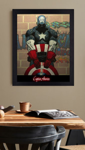 Captain America Modern Wall Art Framed Poster Paper Print - Movies ...