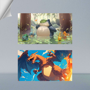VIRGIN ARTS | SNORLAX & CHARIZARD | POKEMON | DIGITAL ART - 2 | SET OF ...