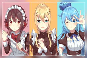 Anime Girls Maid Maid Outfit Kkajsowe Matte Finish Poster Paper Print ...