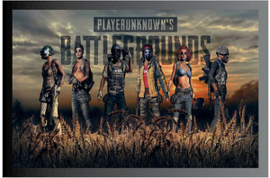 Pubg Game Frame Poster For Room Synthetic Wood Gloss Lamination F106 ...