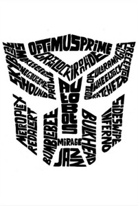 Poster Autobot Optimus Prime Transformer Black And White Movie sl-12610 ...