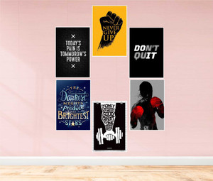 GYM Body Builders Wall Poster For Room With Gloss Set of 6 PCS (13 x 19 ...