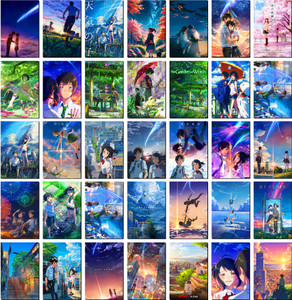 YOUR NAME ANIME WALL POSTER | PACK OF 36 wall collage kit |ANIME WALL ...