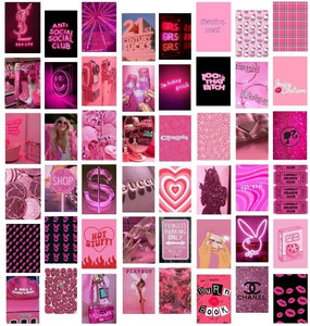 Y2K Hot Pink Wall Collage Kit | 50pcs + Free Tape | 4x6in Each ...