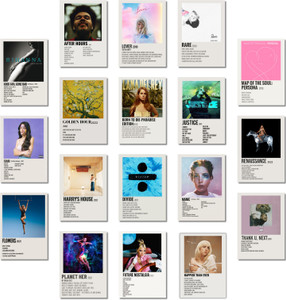 Pop Song Posters Pack of 18 (14.8 x 10.5 cm) 300 GSM | Minimalist ...