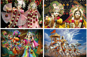 Poster 4 Combo, Bal Krishna, Lord Krishna Poster | Radha-Krishna,Laddu ...