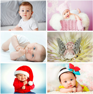 Self Adhesive Exclusive Cute Baby Posters Combo | Smiling Baby Poster ...