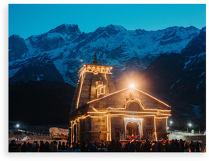 Hindu Religious Kedarnath Temple Digital Photo Poster With Uv Textured ...