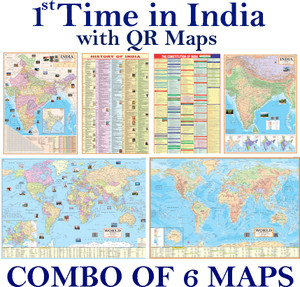 (COMBO OF 6 MAPS/CHARTS) INDIAN Constitution Map & History of India Map ...