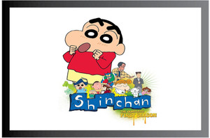 Shin Chan Frame Poster For Room Synthetic Wood Gloss Lamination F14 ...