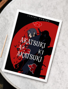 Naruto Itachi Uchiha White Framed Poster (8x12 Inches) For Room Decor ...