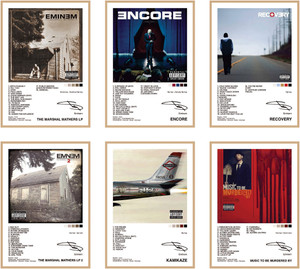 Pack of 6 - Eminem Music Album Art Wall Posters 8x12 inch (A4 Size ...