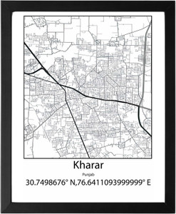 Kharar,Punjab,India UNFRAMED Minimalist Map Line Art Print Poster Wall ...