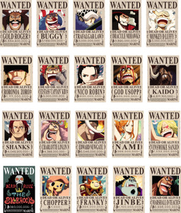 One Pieces Wanted Posters, Set of 20 Bounty Posters for Wall, Self ...
