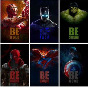 Superhero's Motivational and Inspirational Quotes Wall Posters ,(Iron ...