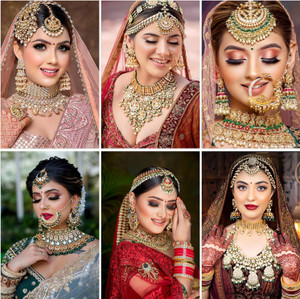 Pack of 6 Bridal Makeup Poster for Beauty Parlour Wall Décor Paper ...