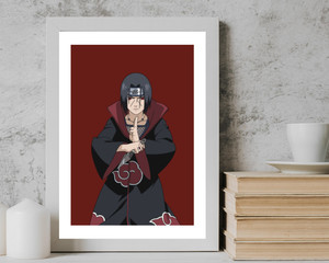 ANIME POSTER FRAME- ITACHI UCHIHA NARUTO - White Framed Wall Poster For ...