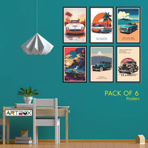 Vintage Classic car poster for wall, wall poster wallpaper car, car ...