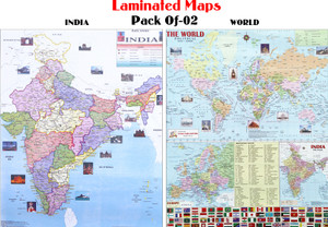 India Political Map & World Political Map Combo ( Pack of 2 ...