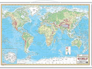 World Physical Map (English)Learn and Discover Folding Map Competitive ...