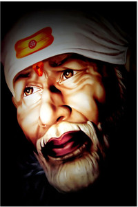 Sai Baba Poster Big Size Sparkle Coated Self Adhesive Fine Art Print ...