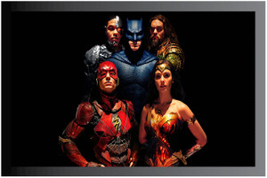 Justice League Superhero Frame Poster For Room Synthetic Wood Gloss ...