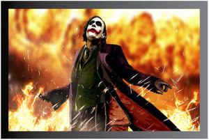 Joker Frame Poster For Room Synthetic Wood Gloss Lamination F75 Paper ...
