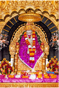 Sai Baba Poster Big Size Sparkle Coated Self Adhesive Fine Art Print ...