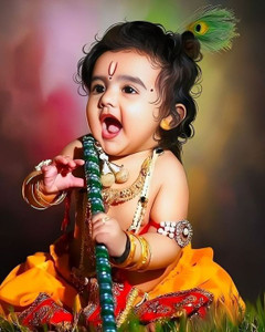 Indian Culture Homes Digital Baby Krishna Wall Poster for Pregnant ...