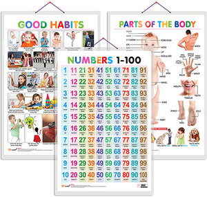 Set of 3 Parts of the Body, Good Habits and Numbers 1-100 Early ...