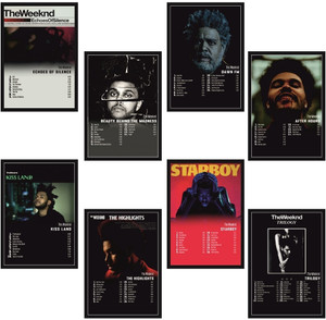 Pack of 8 -The Weeknd Music Album Art Wall Posters (A4 Size) Wall Decor ...