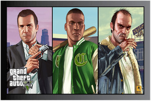 GTA Game Frame Poster For Room Synthetic Wood Gloss Lamination F25 ...