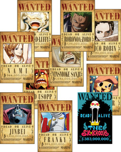 One Piece Anime Wanted Bounty Posters (Pack of 10) 300GSM A3 (12*18 ...
