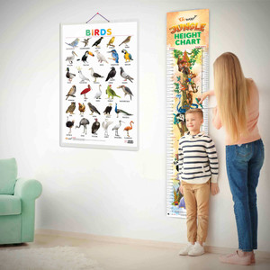 Birds and JUNGLE HEIGHT CHART | Set of 2 chart| A Kids Combo Pack of ...