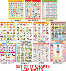 All in One Educational Charts for Kids | Learn about English Alphabet ...