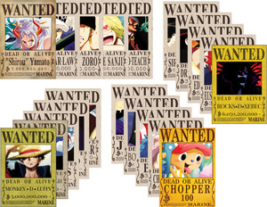 Set of 20 One Piece bounty WANTED posters - A4 size 250 GSM Thick ...