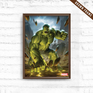 Hulk Smash - Official Hulk Poster Brown Frame Photographic Paper - Pop ...