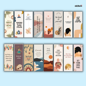 Premium Boho Design Bookmarks – Set of 16 – 2x6” Thick 350 GSM Paper ...
