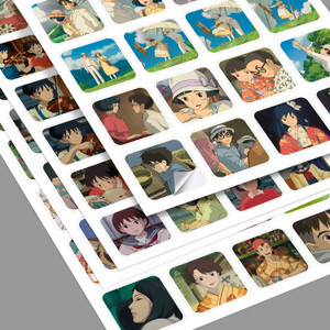 Studio Ghibli Stickers (Version 2) Round Corner Shape 4 Sheets 96 ...