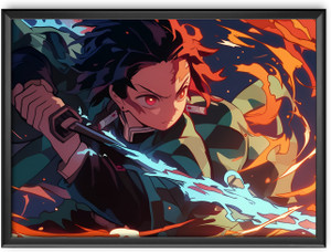 Tanjiro Kamado | Demon Slayer - Anime Framed Poster (Black Framed ...