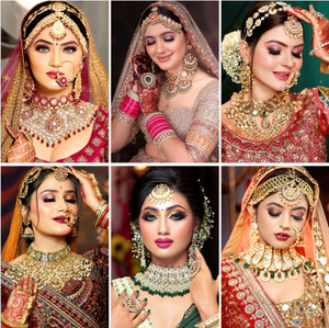 Pack of 6 Bridal Makeup Poster for Beauty Parlour Wall Décor Paper ...