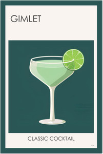 Gimlet classic cocktail poster, poster for wall decoration Paper Print ...