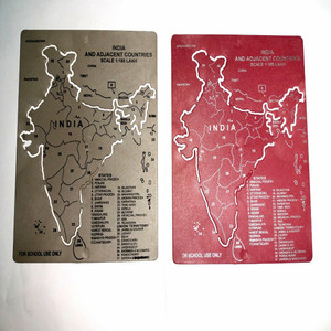 India Map Stencil (19 cm x 15.5 cm x 0.5 cm Colored) 2 Piece 3D Poster ...