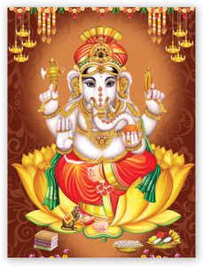 Hindu God Ganpati Ji With Mushak Raj Digital Photo Poster With Uv ...