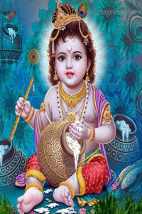 Indian Culture Homes Digital Baby Krishna Wall Poster for Pregnant ...