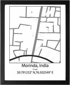 Morinda, India,Punjab,India UNFRAMED Minimalist Map Line Art Print ...