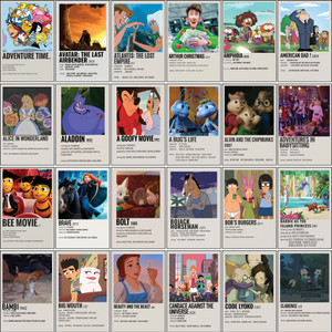Cartoon Classics Wall Poster Set for Kids Room – Pack of 52, Vibrant ...