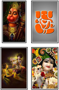 'Spiritual / Gods Posters' (Pack of 4) for Room & Office Paper Print ...