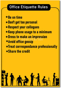 Office Etiquette Rules I Office I Factory I Wall Poster A4 Fine Art ...