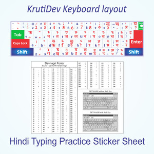 Kruti Dev Keyboard Layout + Shortcut Keys, Sticker Sheet for Keyboard ...